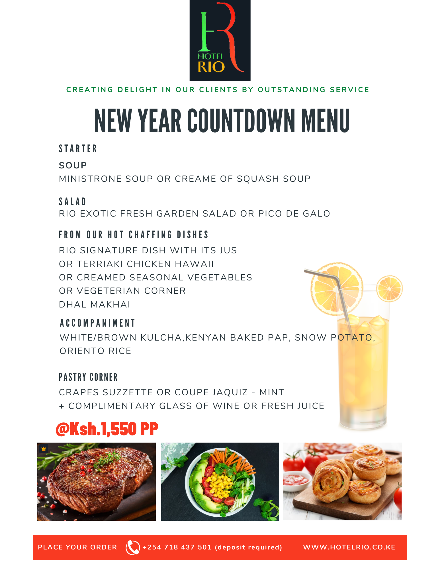 New Year Countdown Menu - NAIROBI WEST HOTEL
